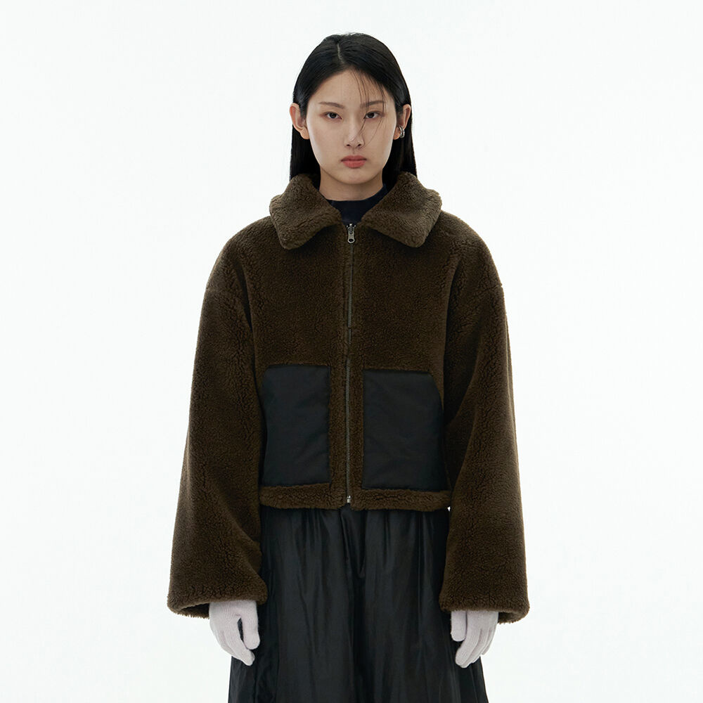 아모멘토 REVERSIBLE SHEARLING CROP JACKET (2COLORS) - 위시버킷