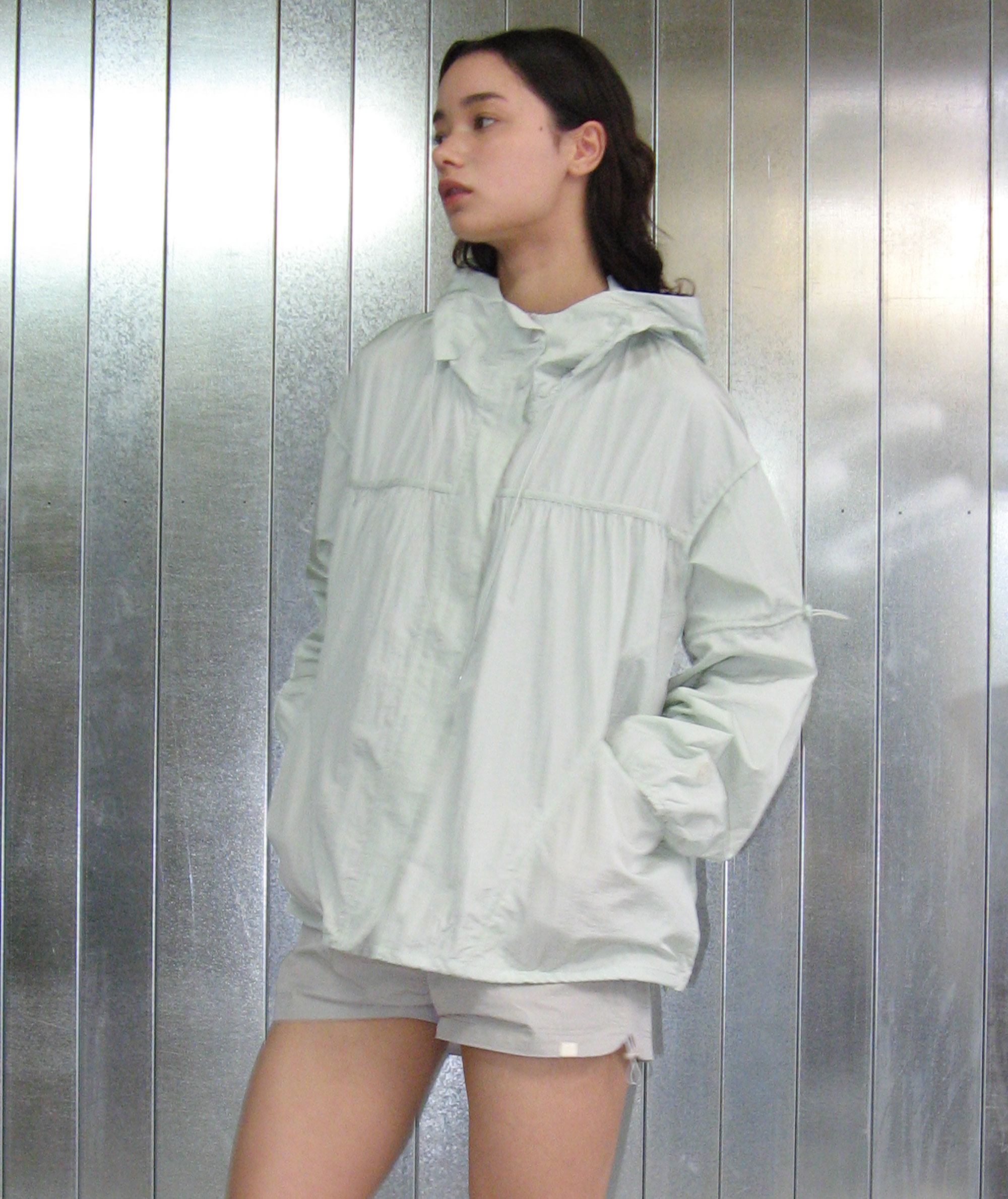 타입서비스 Shirring Hooded Windbreaker [Mint] - 위시버킷