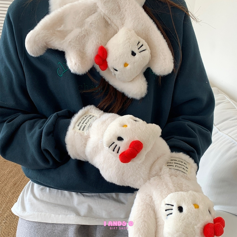 아이앤드오 아이앤드오 6color Kitty Fur Set 키티 장갑 목도리세트 - 위시버킷