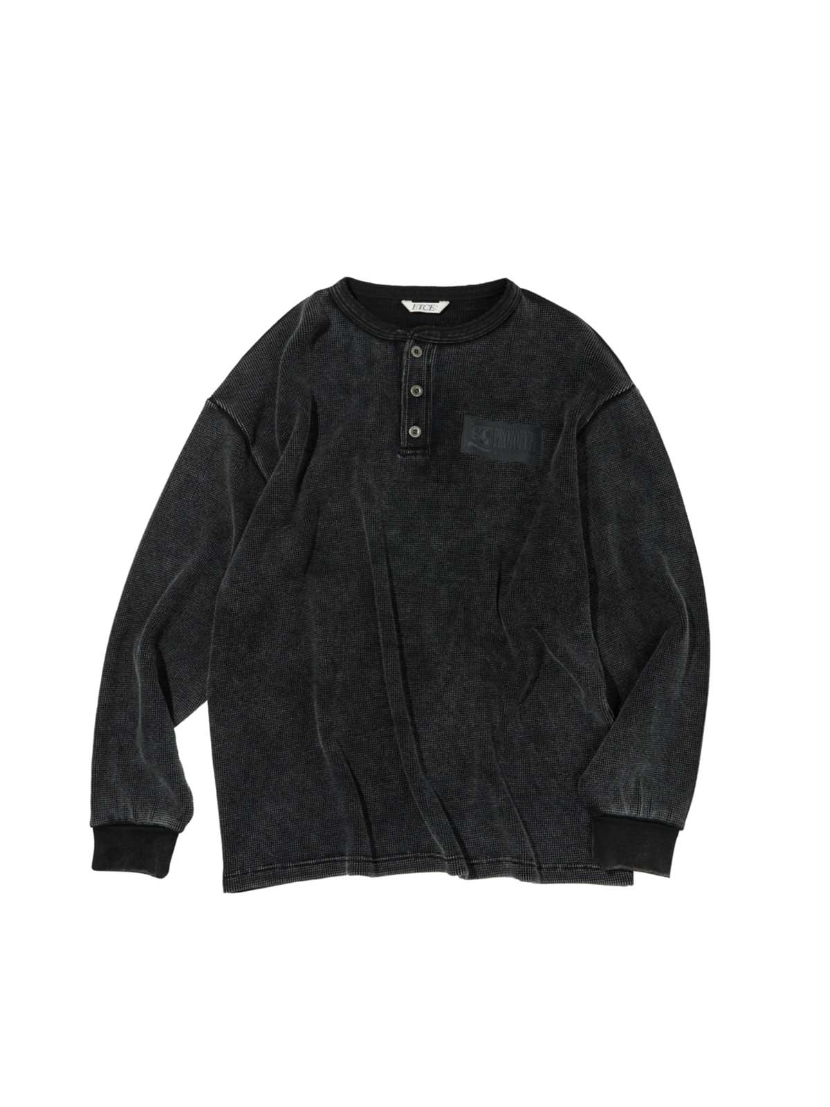 TRIPLESTORE PROTOTYPE HENLEY NECK WAFFLE KNIT CHARCOAL - 위시버킷