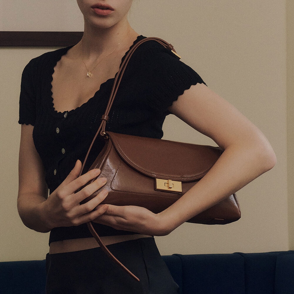 데누 Echell Taylor bag [Tan Brown_gold] - 위시버킷