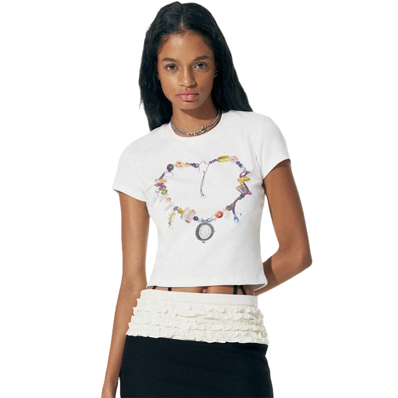 런웨이티켓 [RUNWAY TICKET] 'My necklace.' T-shirt_White(5/6 출고) - 위시버킷