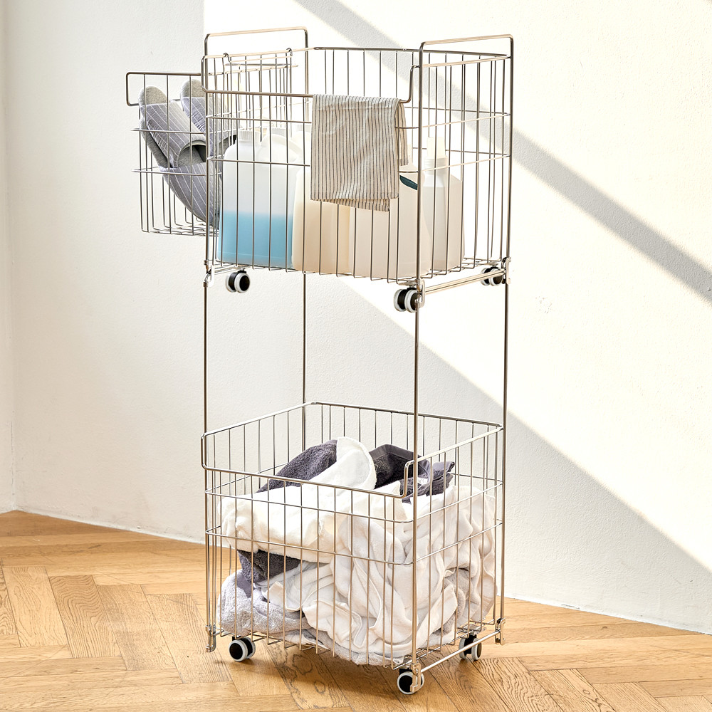 제이비제이 JBJ 이동식 올스텐 304 빅사이즈 올인원 다용도 세탁바구니 A타입 - 위시버킷