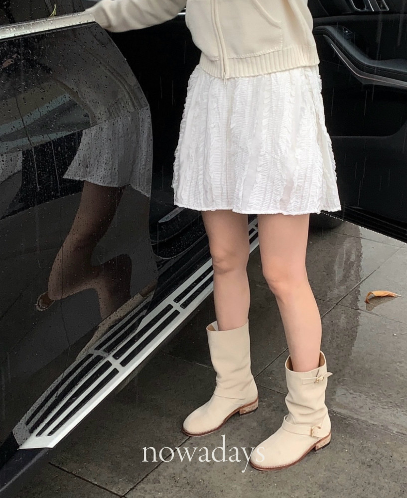 파운더스 founders 파운더스 페탈 스커트 밴딩 A라인 레이스 러플 미니 sk (2col) : 나우 어 데이즈 - 위시버킷