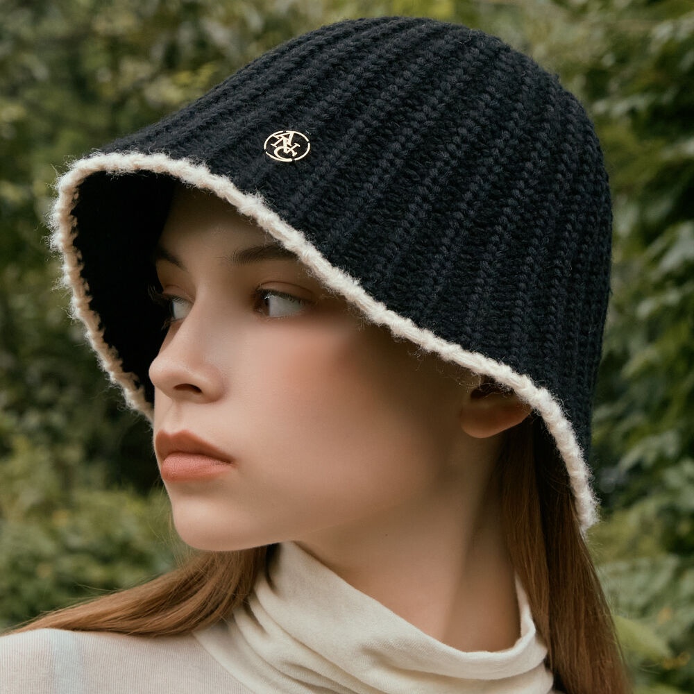 아노에틱 ANC RAPHIA KNIT BUCKET HAT_BLACK - 위시버킷