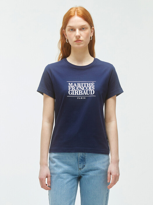 마리떼 W CLASSIC LOGO TEE navy - 위시버킷