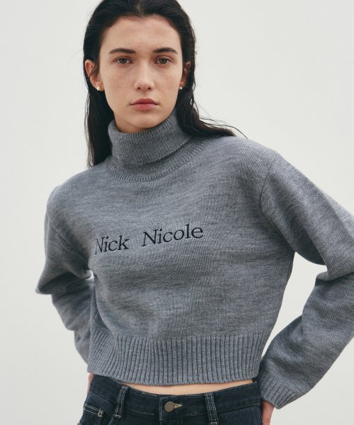 닉앤니콜 NICOLE SIGNATURE TURTLENECK KNIT_GRAY - 위시버킷