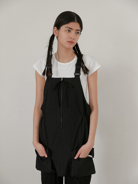 헤더먼트 [단독]cargo string mini overall (black) - 위시버킷