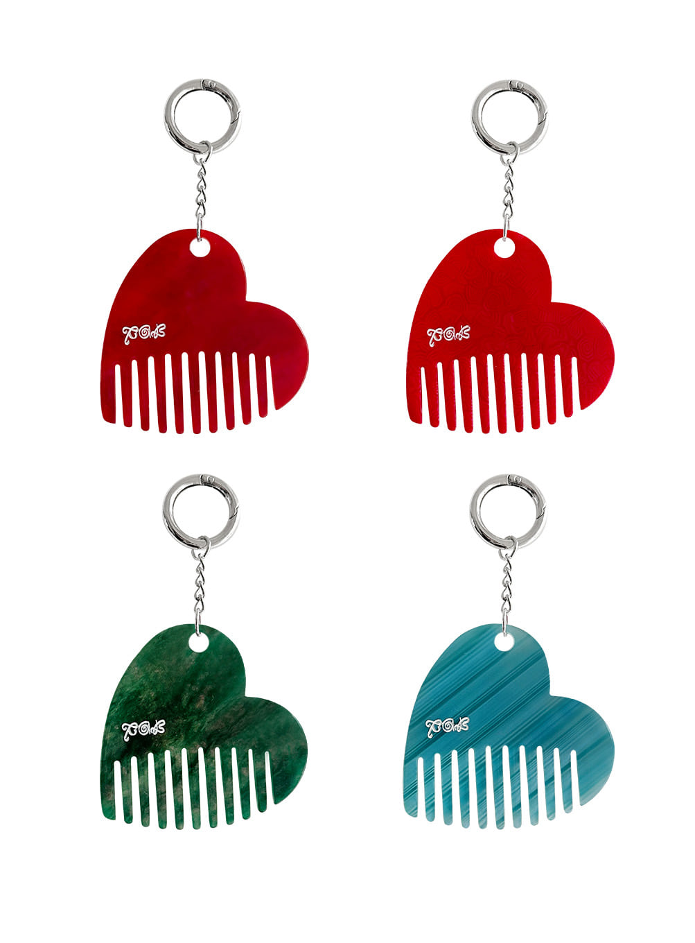 탭 Heart comb keyring (4color) - 위시버킷