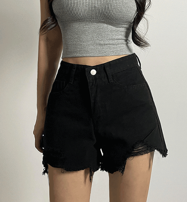 피치랩 피치랩 예쁜골반핏 하이웨스트 밑단 컷팅 구제 헤짐 데미지 코튼 숏팬츠 핫팬츠 찢청 데미지진 반바지 위시버킷