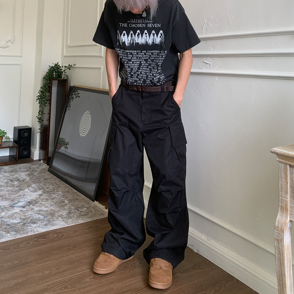 POH Basic workwear wide-leg pants - 위시버킷