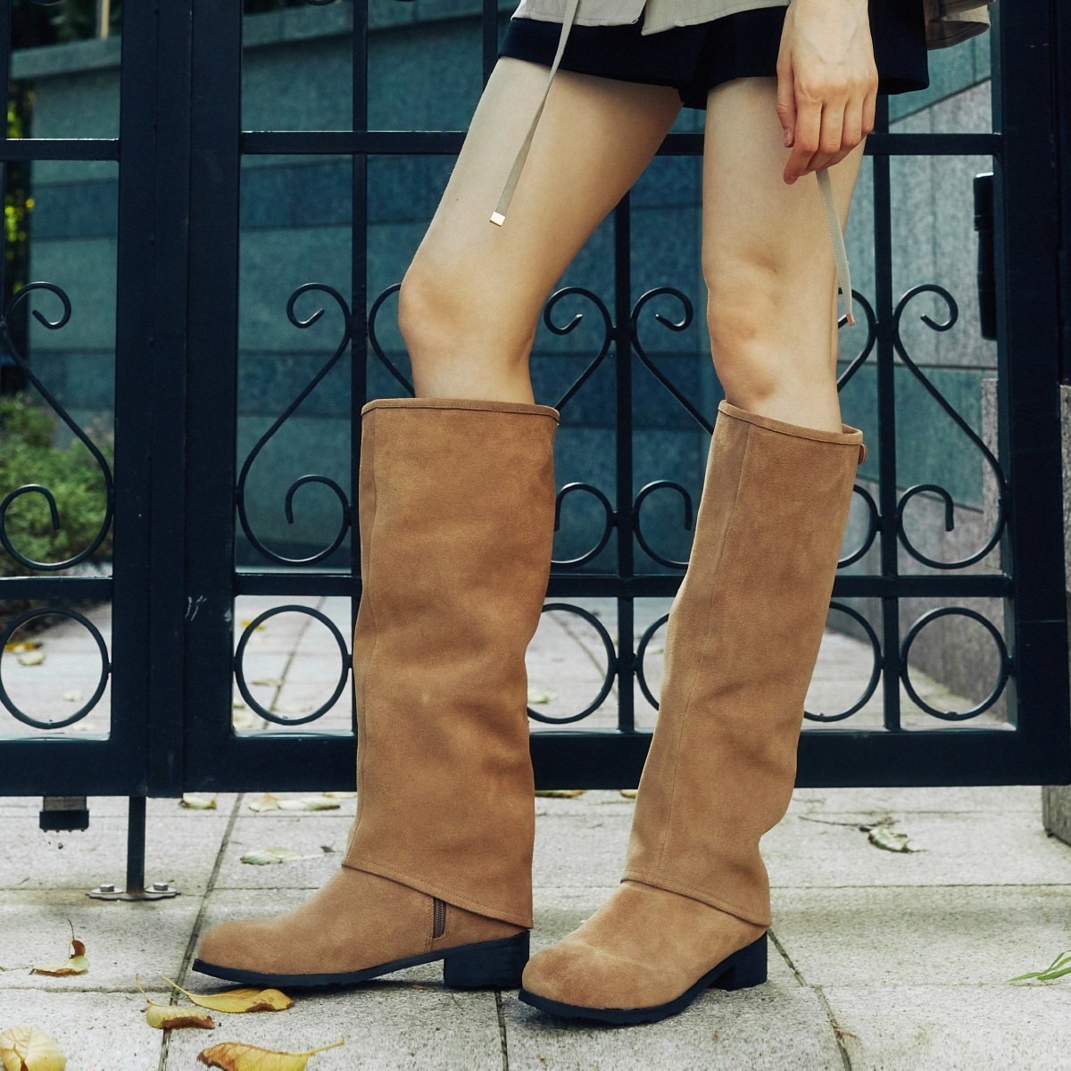 코모레비뮤지엄 KM097 2Way 트랜스폼 카우 스웨이드 롱 부츠 미들&롱 2Type 천연가죽ver I 2Colors - 위시버킷