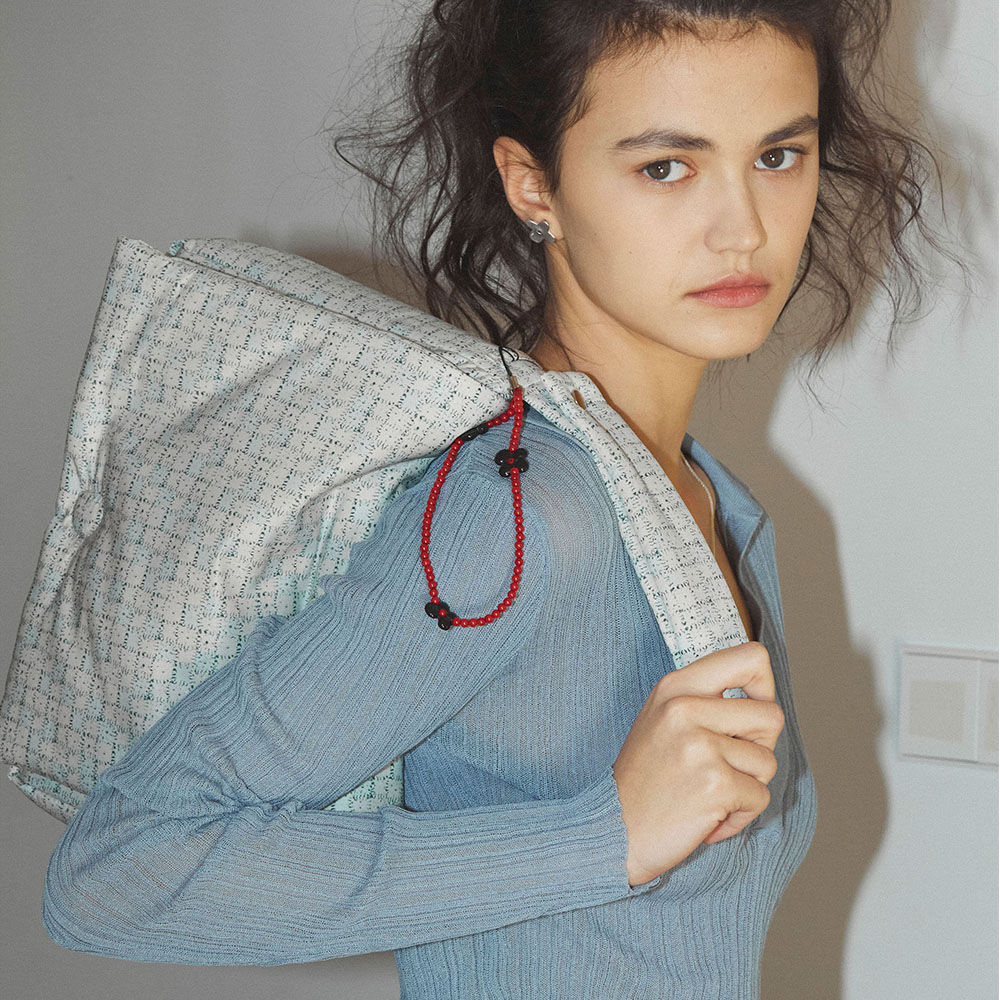 리즘 Square padded bag - Green Blue - 위시버킷