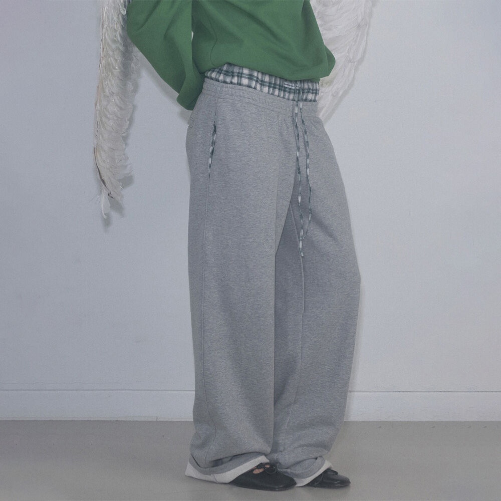 스컬프터 Boxer Layered Sweatpants Melange Gray - 위시버킷