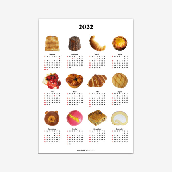 찹스틱스 cropcrop | 2022년 달력, Bread Calendar Poster - 위시버킷