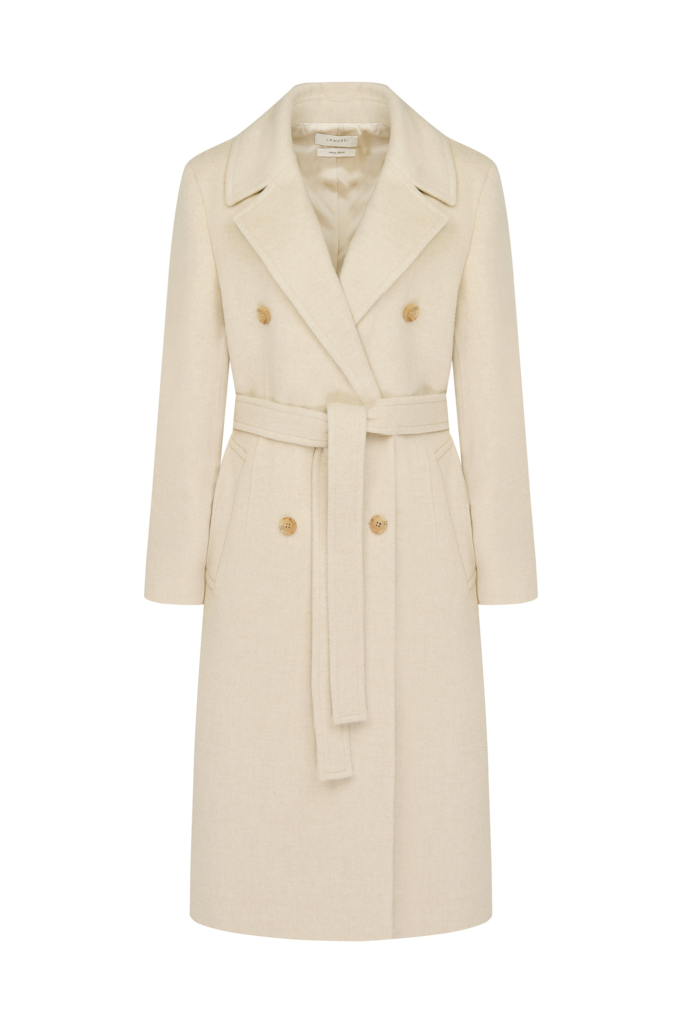 라메레이 Stitch Wool Double Coat[LMBBWICT201]-Oatmeal - 위시버킷