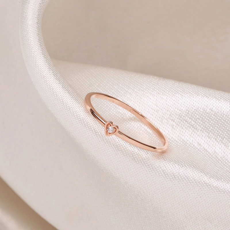 D102 14K 타이니 하트 반지 - 위시버킷