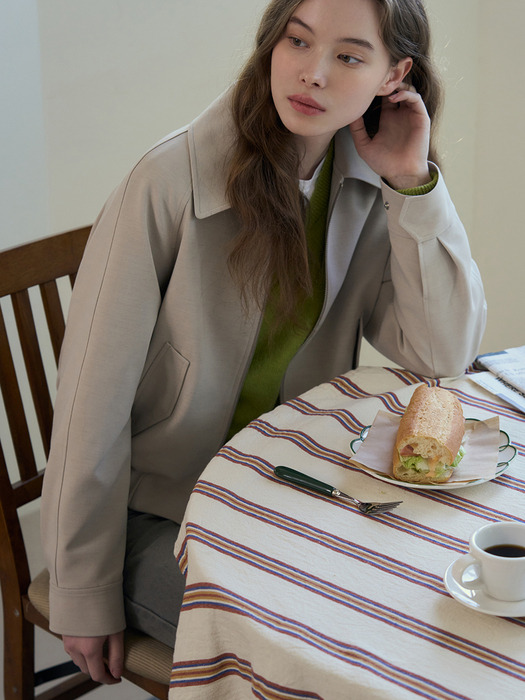 드로우핏 울 레글런 크롭 블루종 [ASH CREAM] - 위시버킷