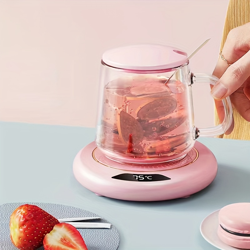 테무 Temu 커피 머그 워머 전기 커피 컵 워머 책상 자동 차단을 위한 3가지 온도 설정 커피 워머 홈 오피스 Usb