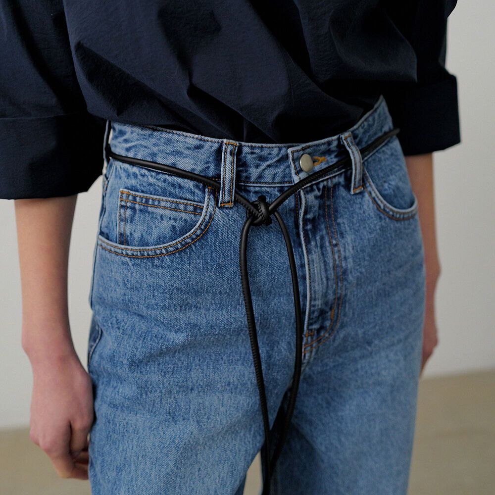 레이스 [4차 리오더] Leather String Belt_Black - 위시버킷