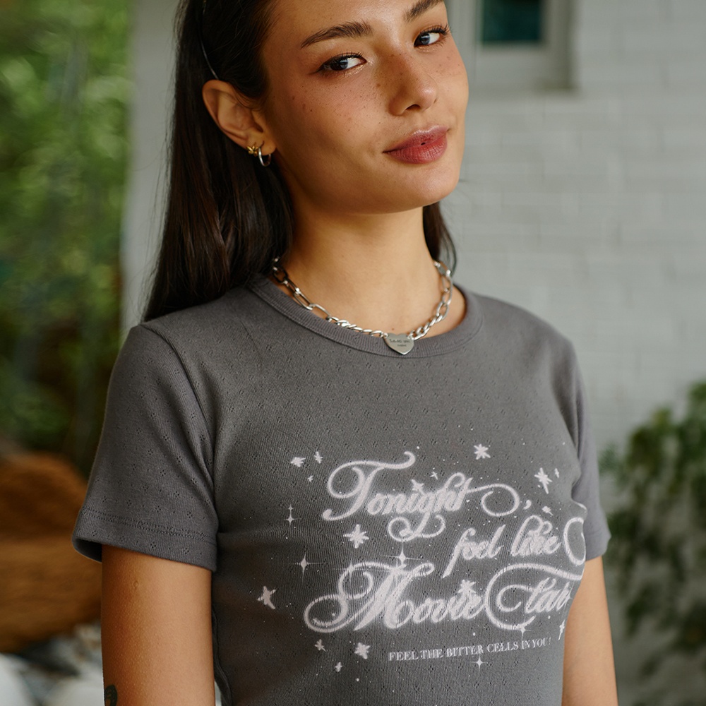 비터셀즈 Cher Lettering Tee-Charcoal - 위시버킷