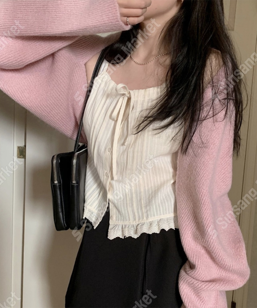 버나뎃 멜라운지 애니 핀턱 나시 (2col) mellounge - 위시버킷