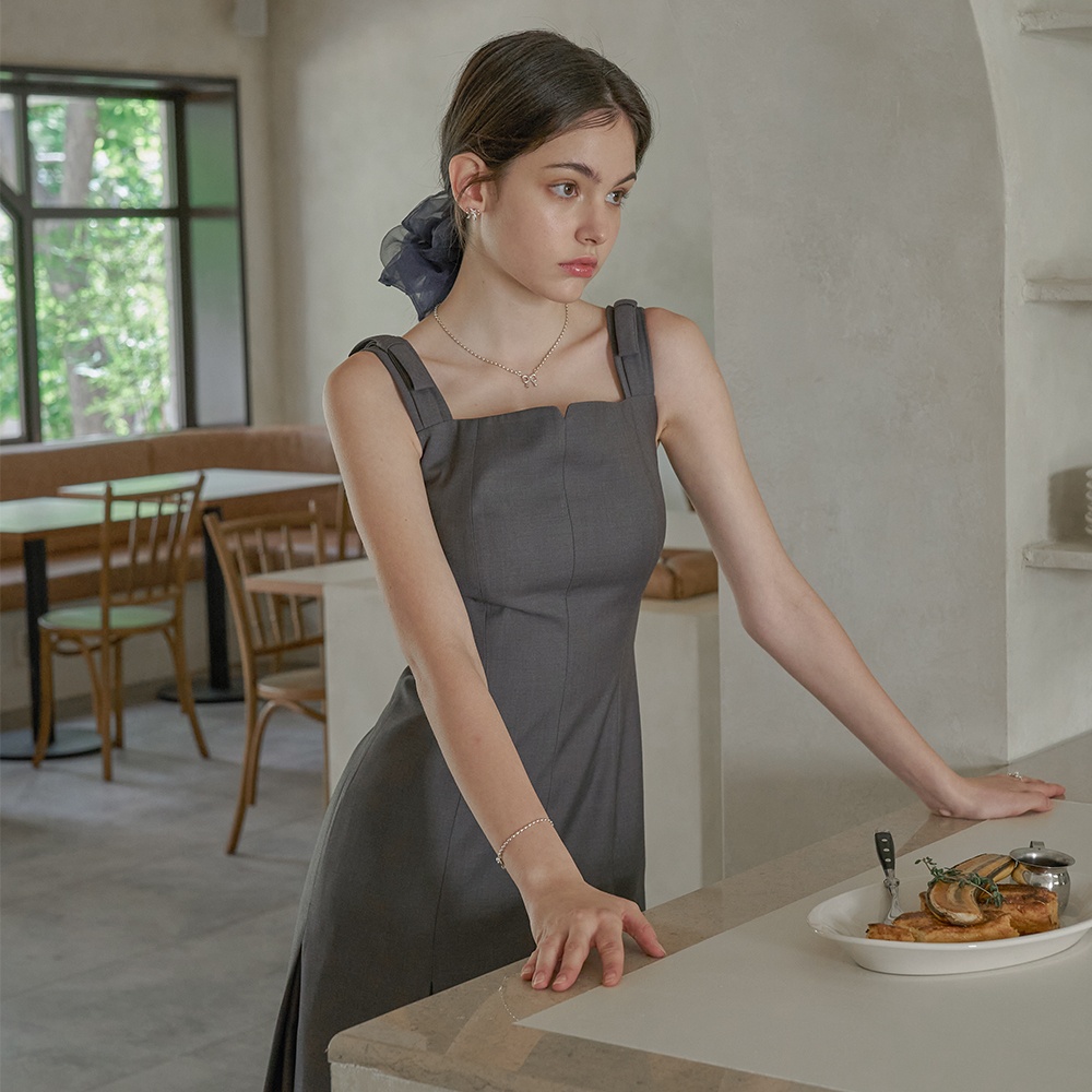 플로움 Ribbon Bustier Dress(2color) - 위시버킷