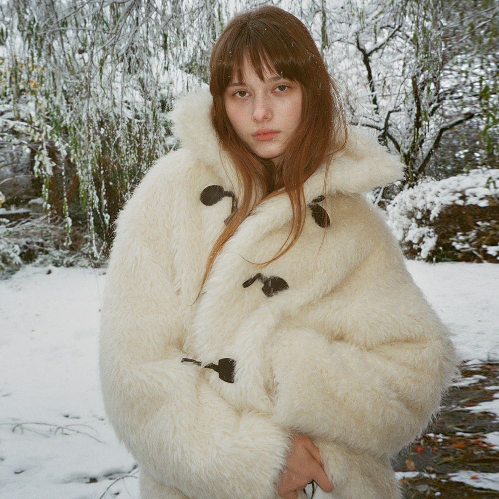 더히어 2ND/ Toggle Fur Jacket_light beige - 위시버킷