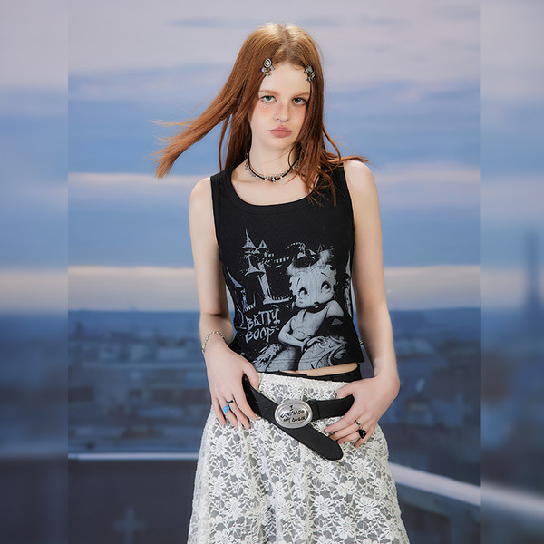 유스키트 UNIFREE betty boop hottie print slim top - 위시버킷