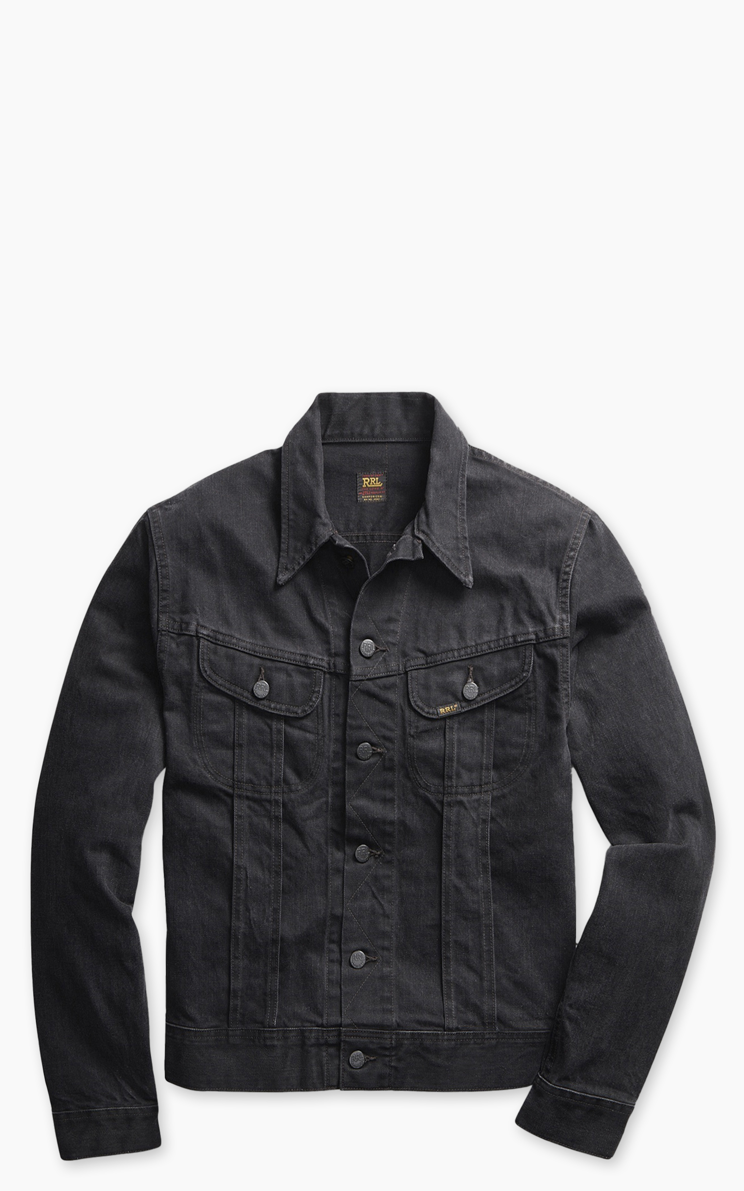 RRL RRL Lot 271 Denim Trucker Jacket Worn In Black Wash - 위시버킷