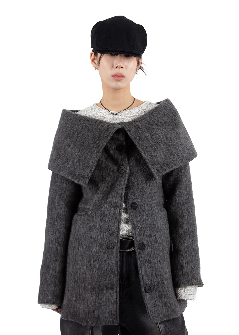 릿킴 MOHAIR OFF SHOULDER JACKET - 위시버킷