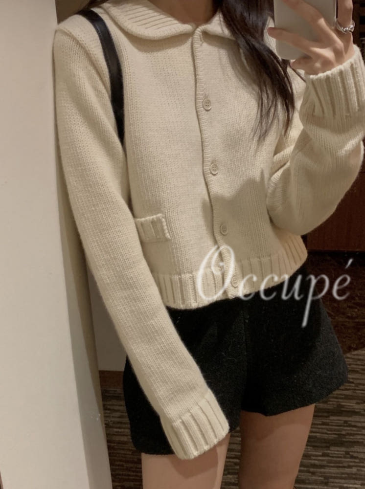 미엘 미엘 바빈 가디건 (4col) miel 카라가디건 - 위시버킷