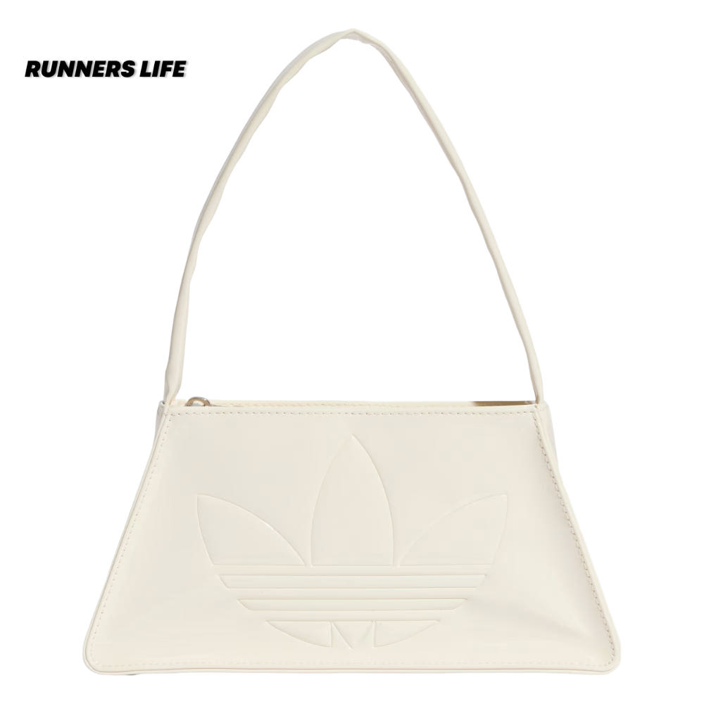 아디다스 아디다스 페이턴트 PU 숄더 백 지퍼 클로저 화이트 JM1245 - 위시버킷