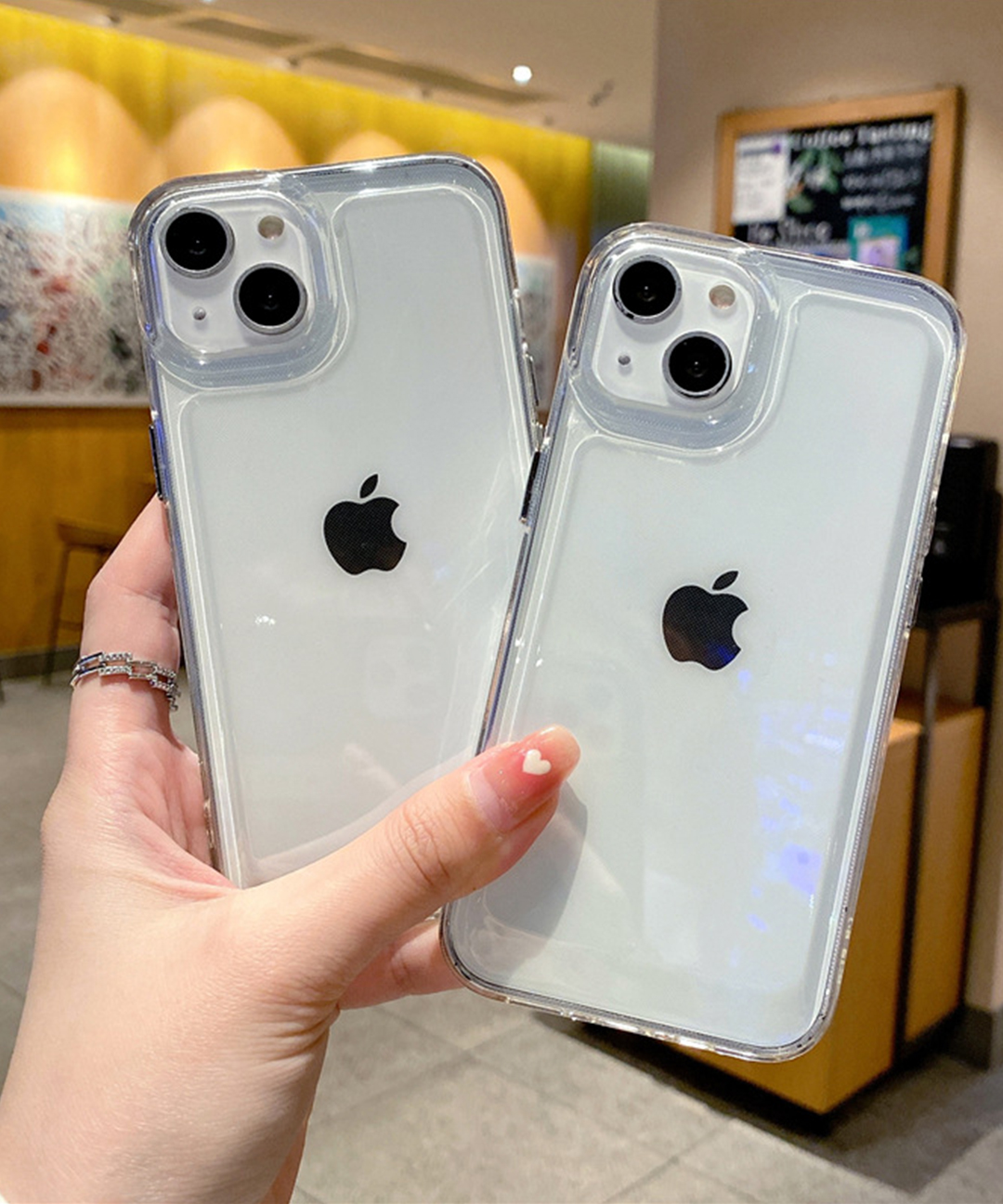 핑크리어카 아이폰 기본 투명 범퍼 실버 버튼 모서리 보호 젤리 실리콘 깔끔한 심플 커플 우정 핸드폰 휴대폰 애플 케이스 아이폰케이스 7 8 플러스 X Xr 11 프로 12