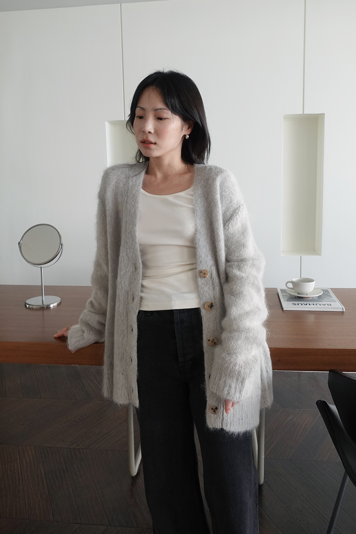 모크 Charming kidmohair cardigan (2C) - 위시버킷