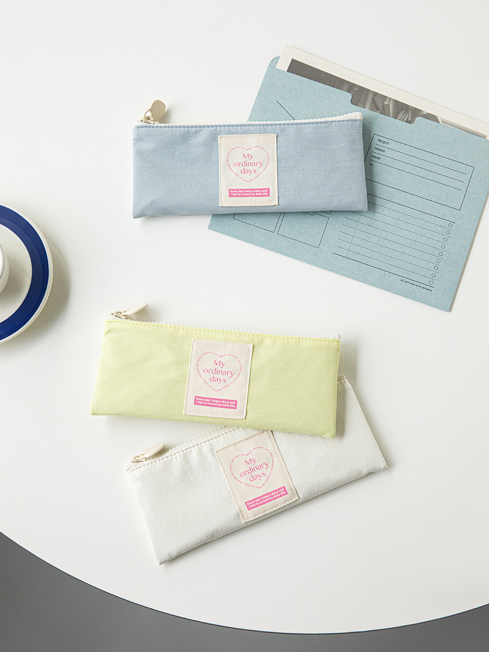 THE MIDDLE STUDIO 마이오디너리데이즈 납작 펜슬 파우치 (3종) - 위시버킷