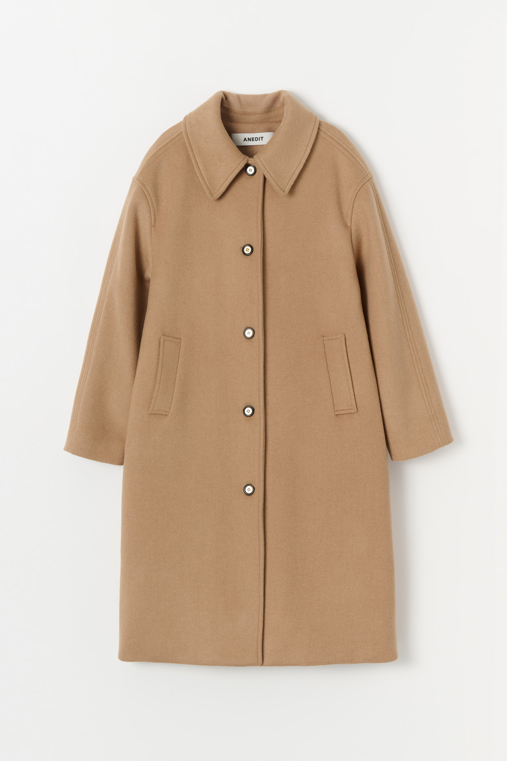 언에디트 B Jane Button Wool Padded Coat_Latte - 위시버킷