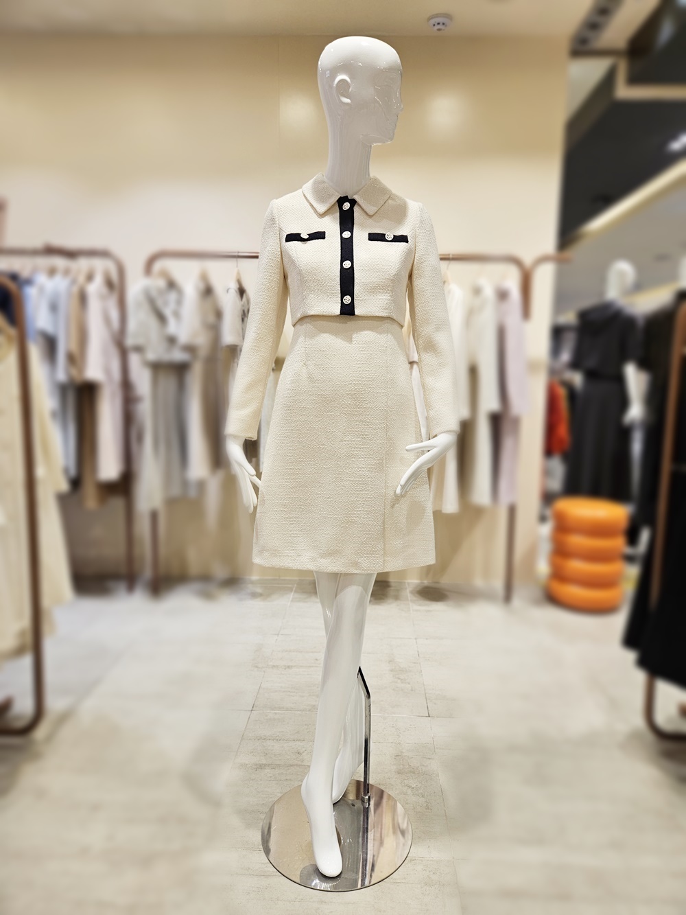 케네스레이디 케네스레이디(E643) 레이어드 배색라인 트위드 원피스 EWOPMA0800 - 위시버킷