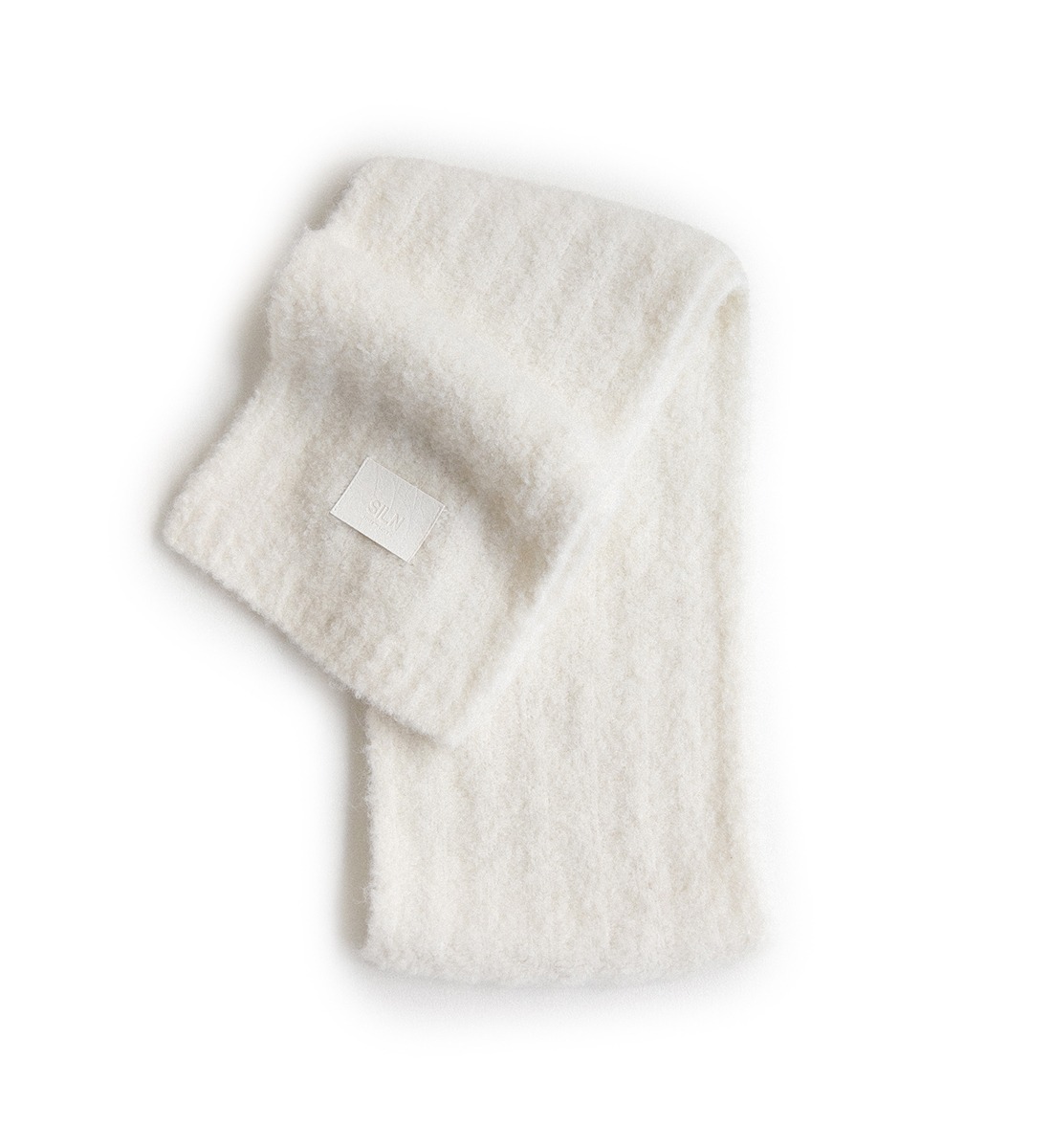 실른 Long cloud boucle knit muffler (IVORY) - 위시버킷