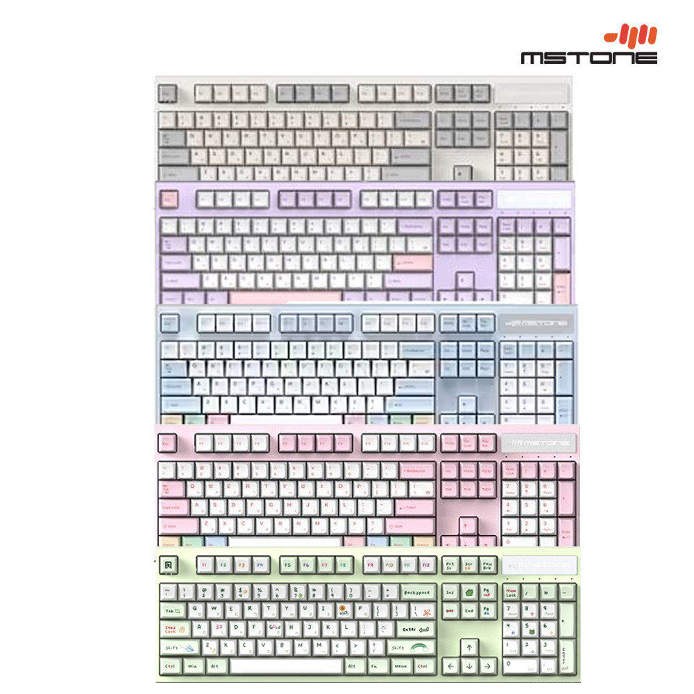 엠스톤 엠스톤 그루브 GV10 수제윤활 (저소음 코랄축, 45g) 기계식키보드 104키 - 위시버킷