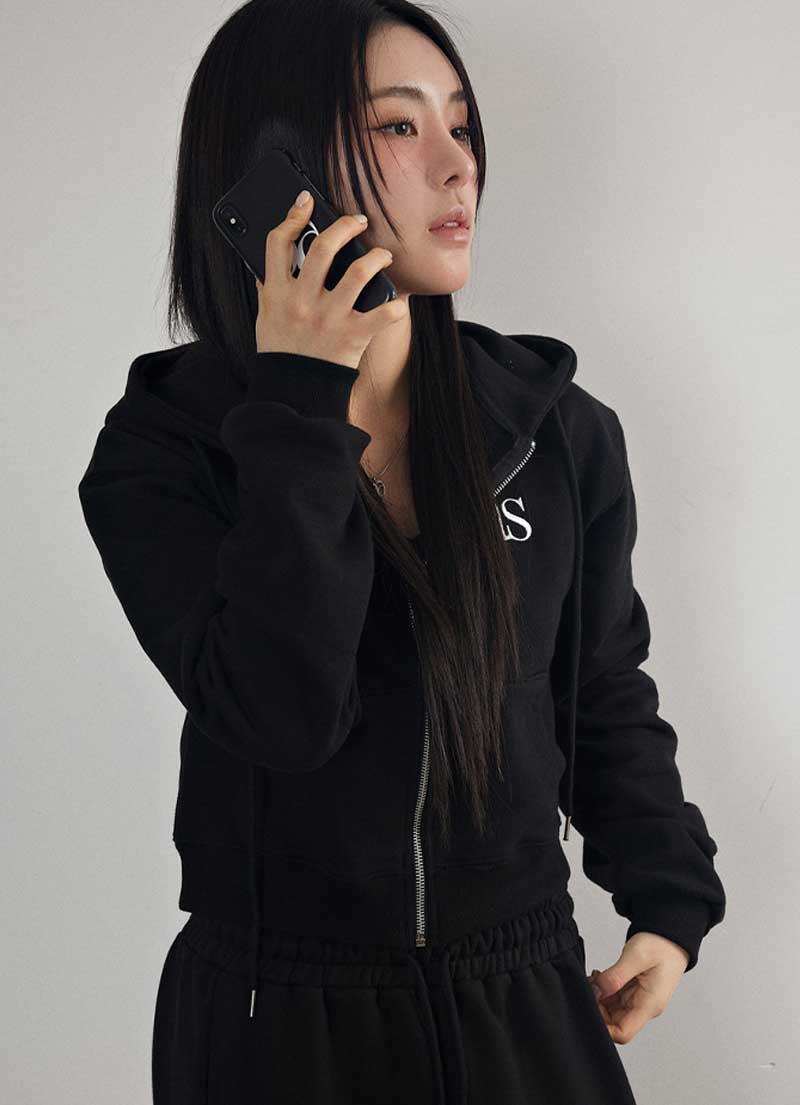 애즈온 BASIC TRAINING HOOD ZIP-UP / BLACK - 위시버킷