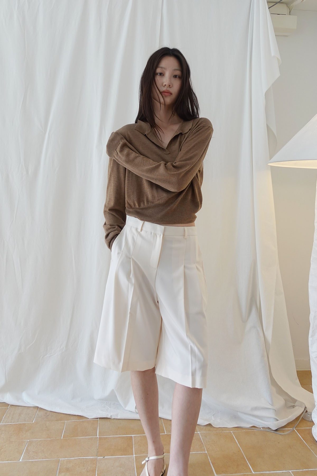 모크 Silk cropped knit (2C) - 위시버킷