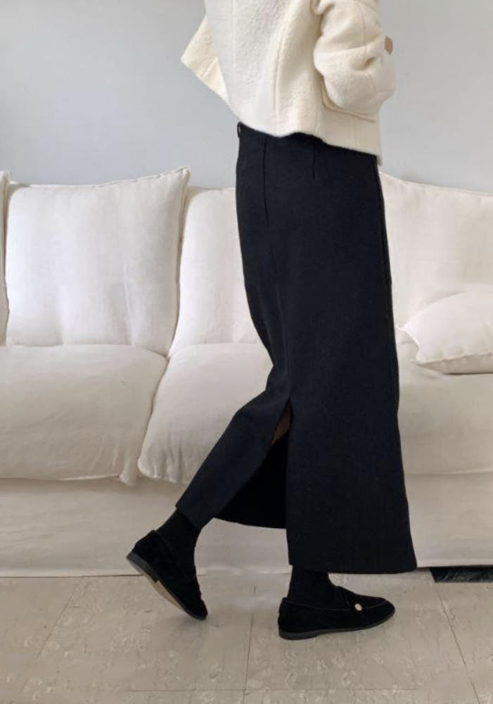 이너프 이너프 헤이그 울 스커트 (2col) inouf 울 롱스커트 - 위시버킷