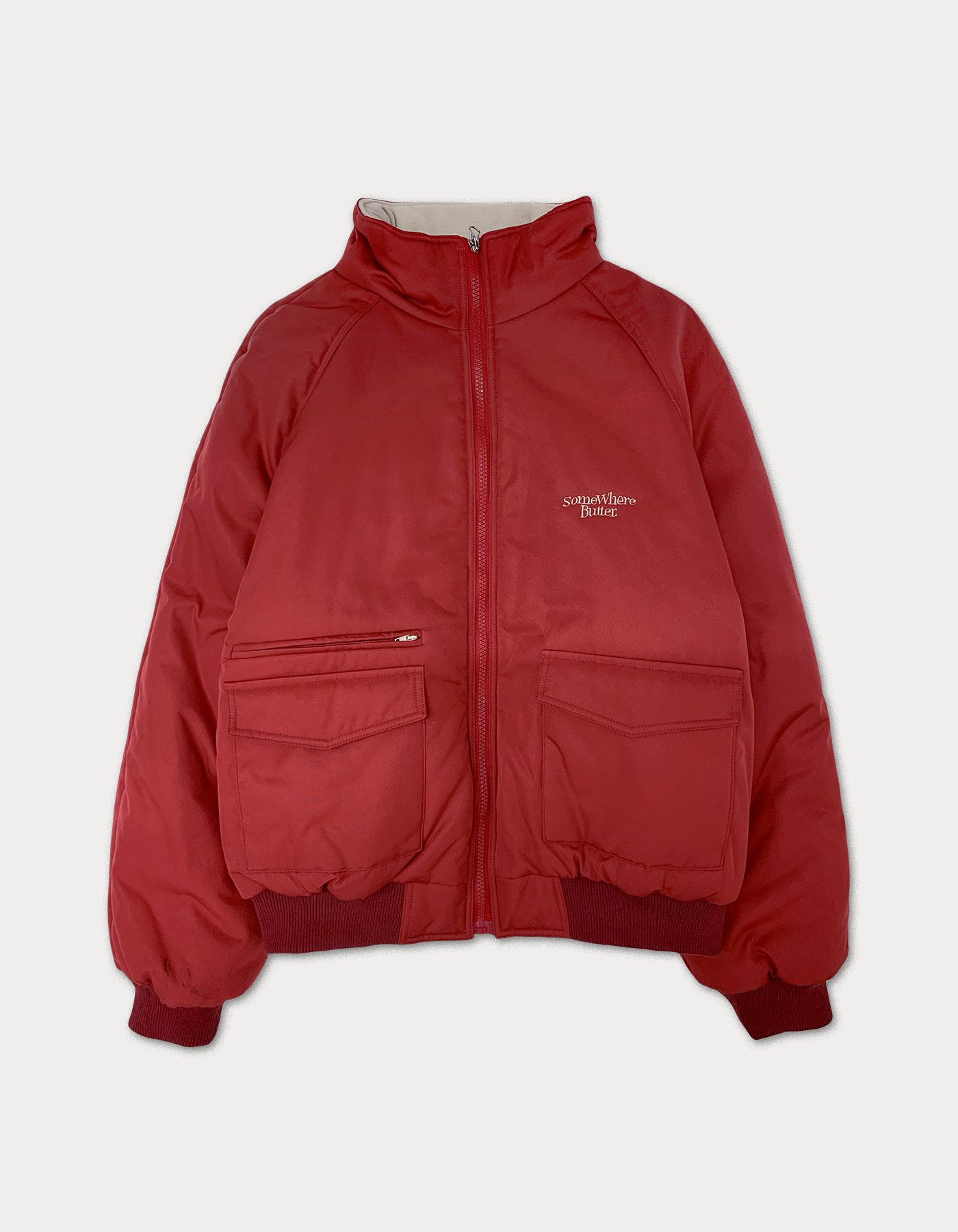 썸웨어버터 Pocket padding jumper - vintage red - 위시버킷