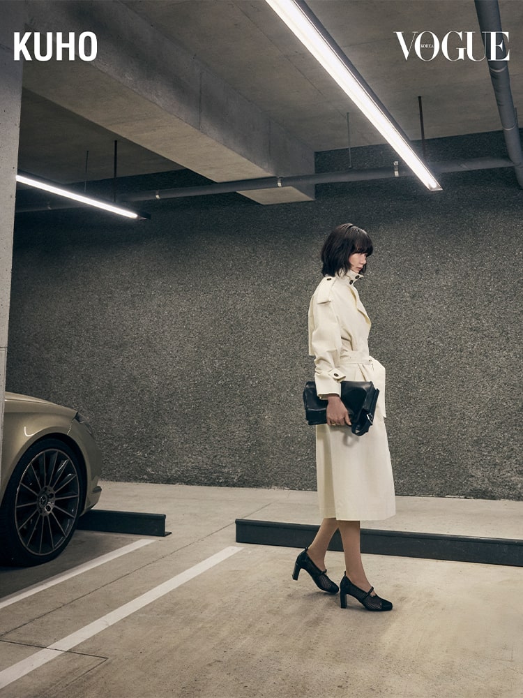 구호 [KUHO X FRANCESCO FUCCI] Belted Trench Coat - Ivory - 위시버킷