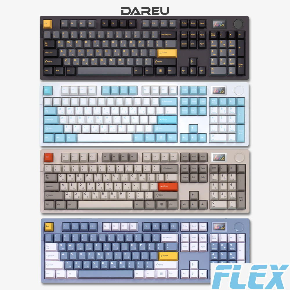 다얼유 다얼유 A104 PRO FLEX 블루투스 유 무선 기계식 키보드 저소음머스타드축 - 위시버킷