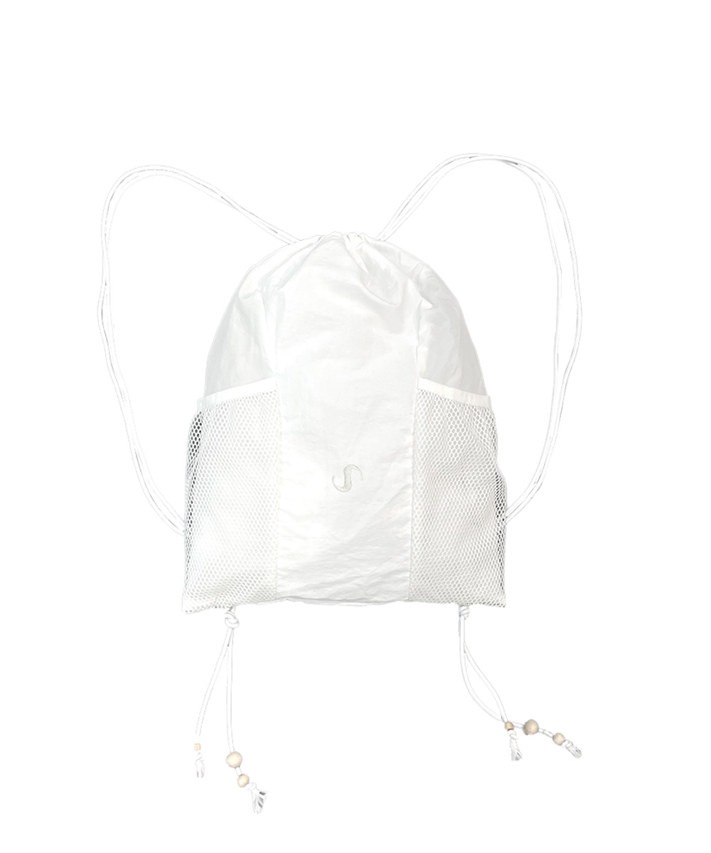 오호스 Mesh Pocket String Gym Sack / White - 위시버킷