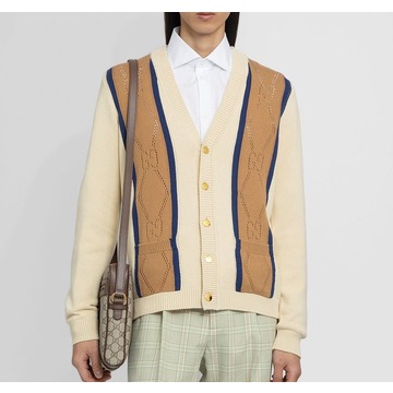 구찌 21 F/W 구찌 GG 퍼포레이트 니트 가디건 655105 xkbwe - 위시버킷