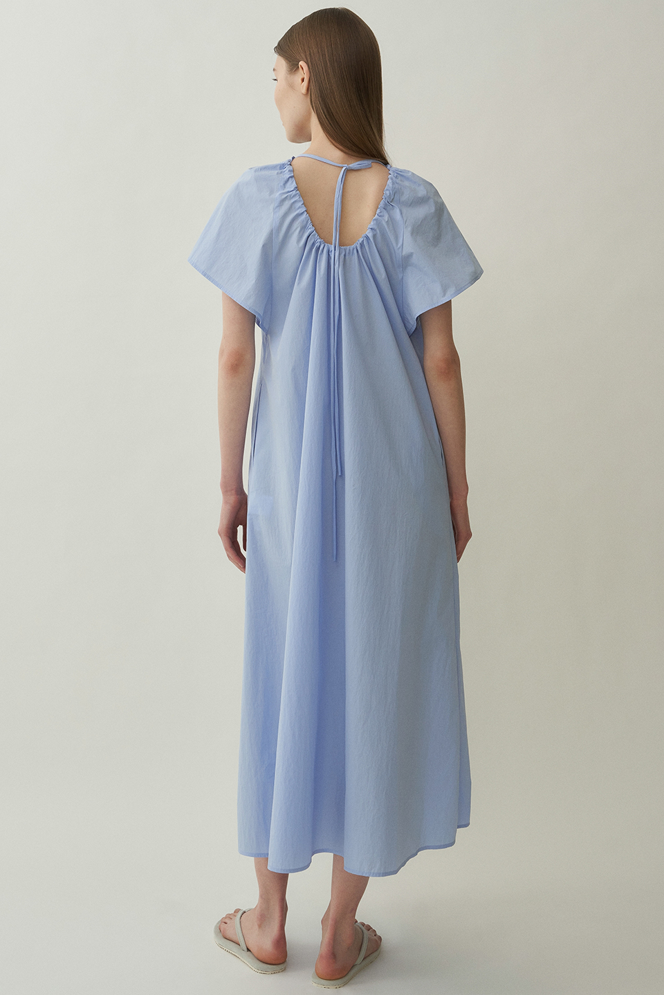 블랭크공삼 back string dress (light blue) - 위시버킷