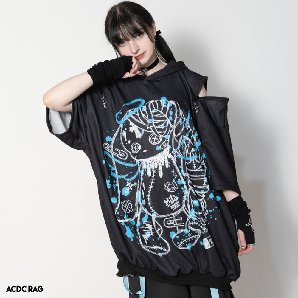 ACDC RAG acdc rag BLOOD 밀 반팔 후드 티셔츠 - 위시버킷